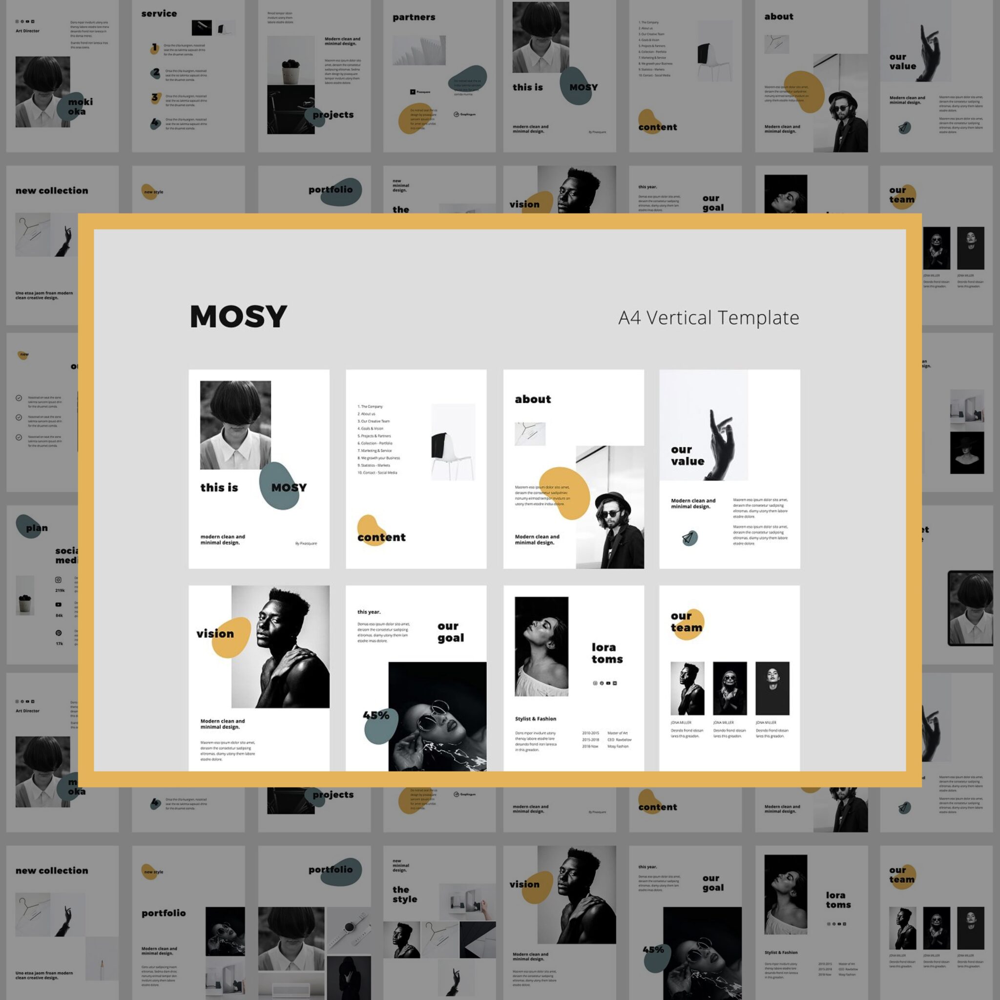 MOSY Powerpoint A4 Vertical Template – MasterBundles
