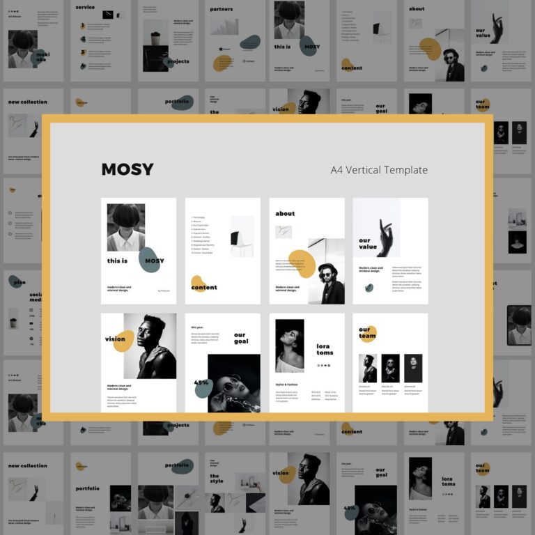 MOSY Powerpoint A4 Vertical Template – MasterBundles