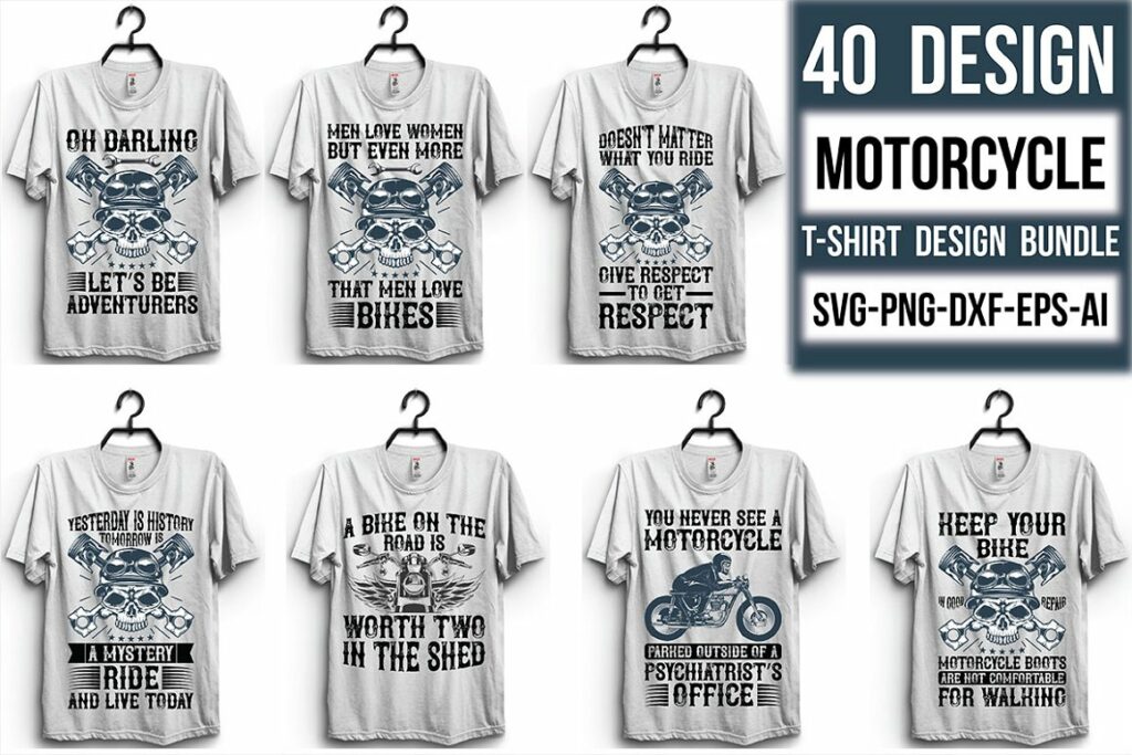Motorcycle T-Shirt Design Bundle – MasterBundles