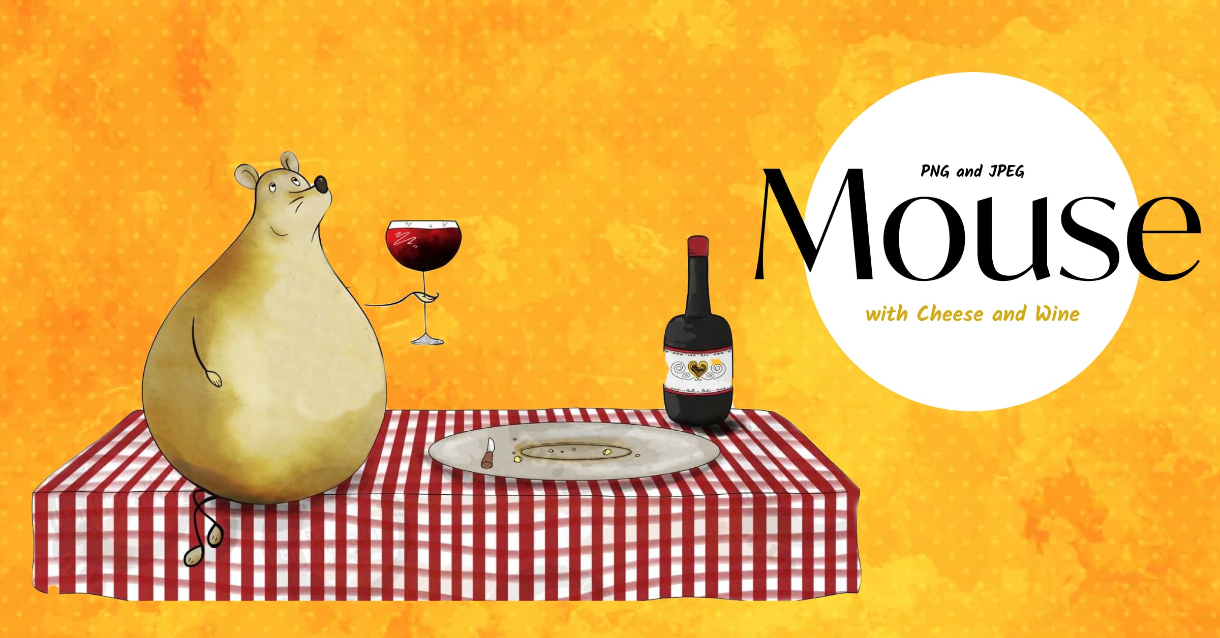 Mouse With Cheese And Wine – MasterBundles