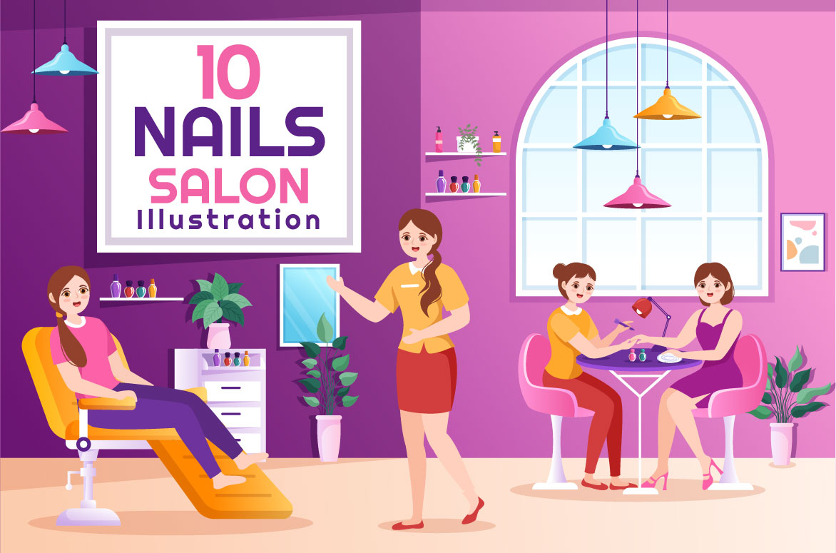 10 Nail Polish Salon Illustration - MasterBundles