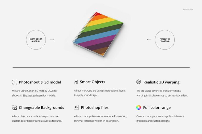 Notebook Mockup Set (Square Holes) – MasterBundles