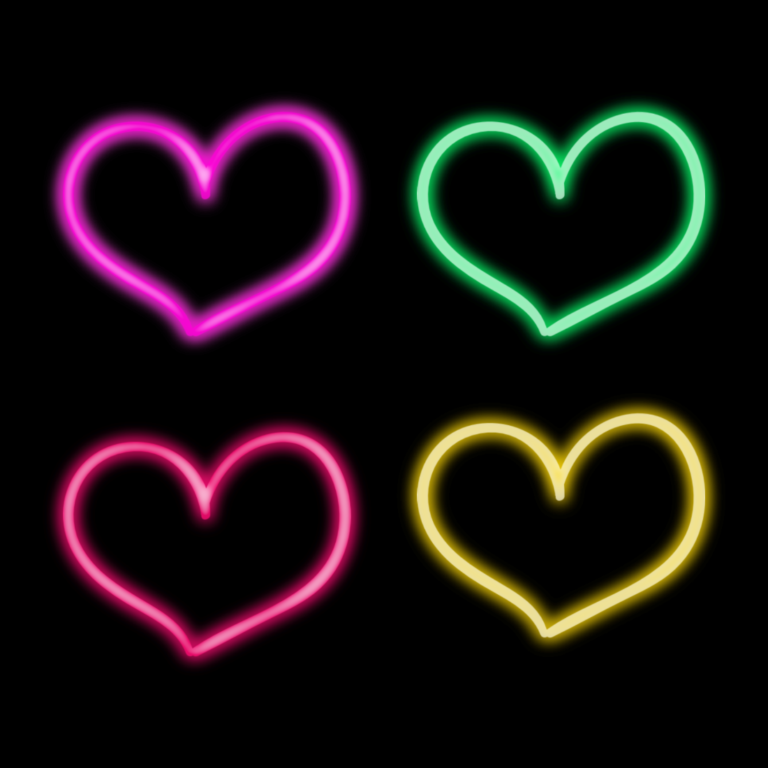 Outline neon heart icon. Glowing neon love Vector colorful bright icon ...
