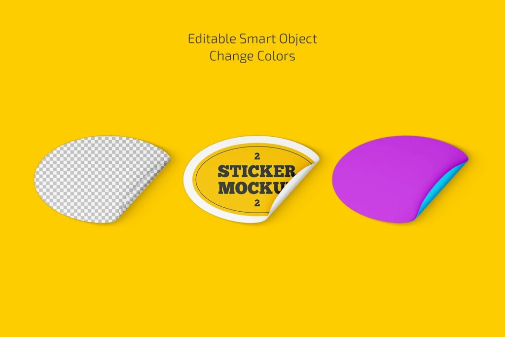 Oval Stickers Mockup Set – MasterBundles