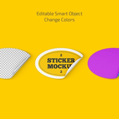Oval Stickers Mockup Set | Master Bundles