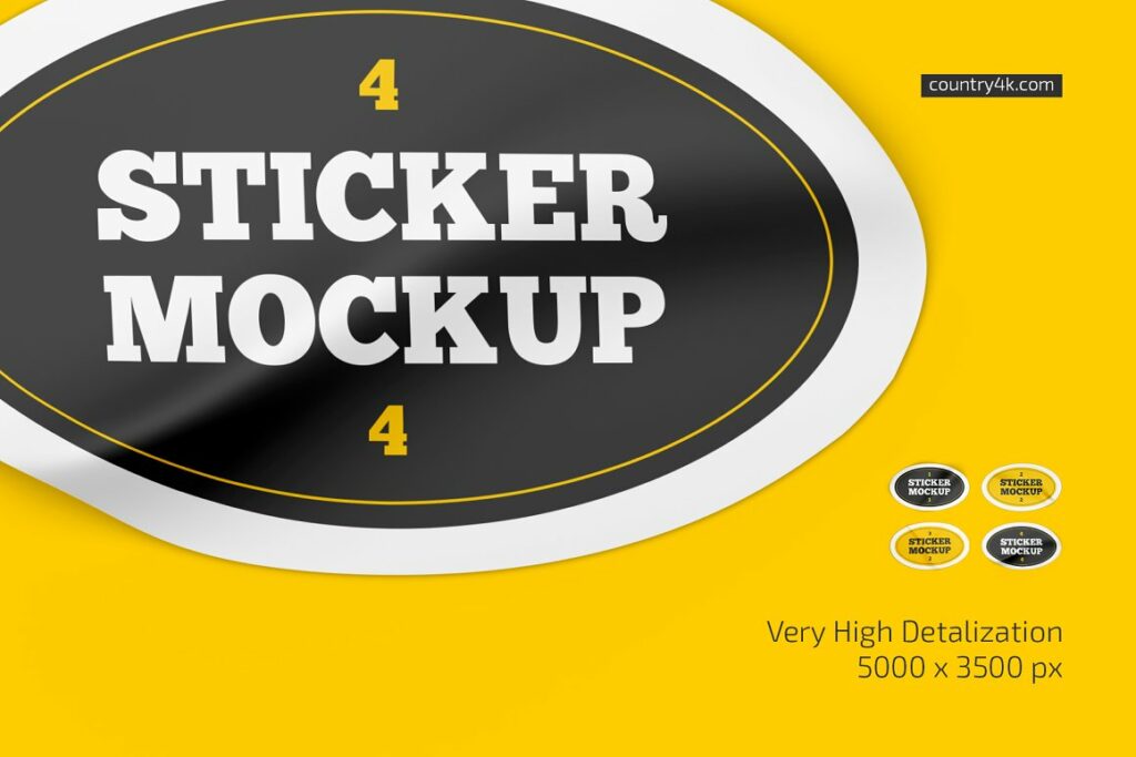 Oval Stickers Mockup Set – MasterBundles