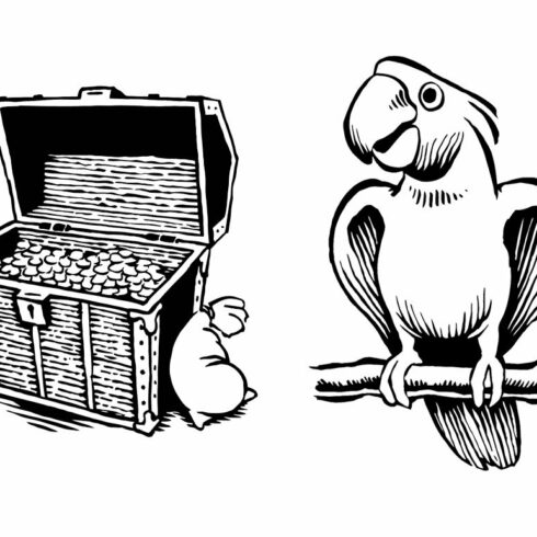 Pirates Line Art Illustrations | MasterBundles