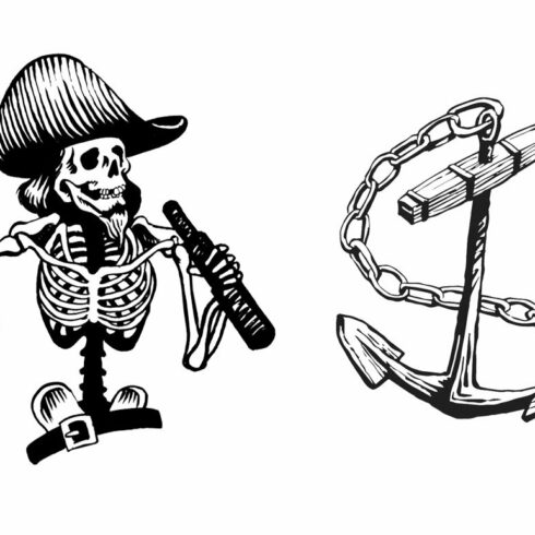 Pirates Line Art Illustrations | MasterBundles