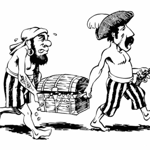 Pirates Line Art Illustrations | MasterBundles