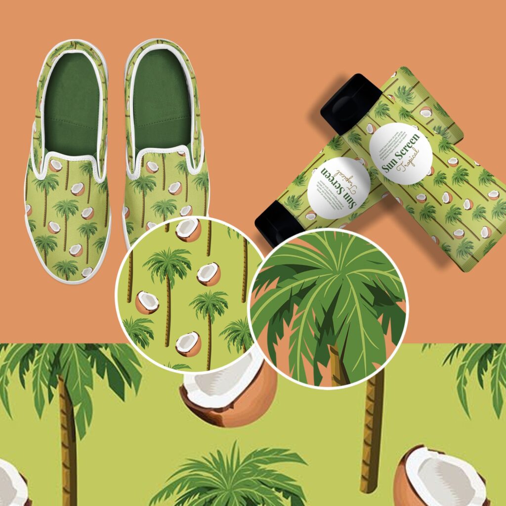 Palm Coconut Seamless Pattern – MasterBundles