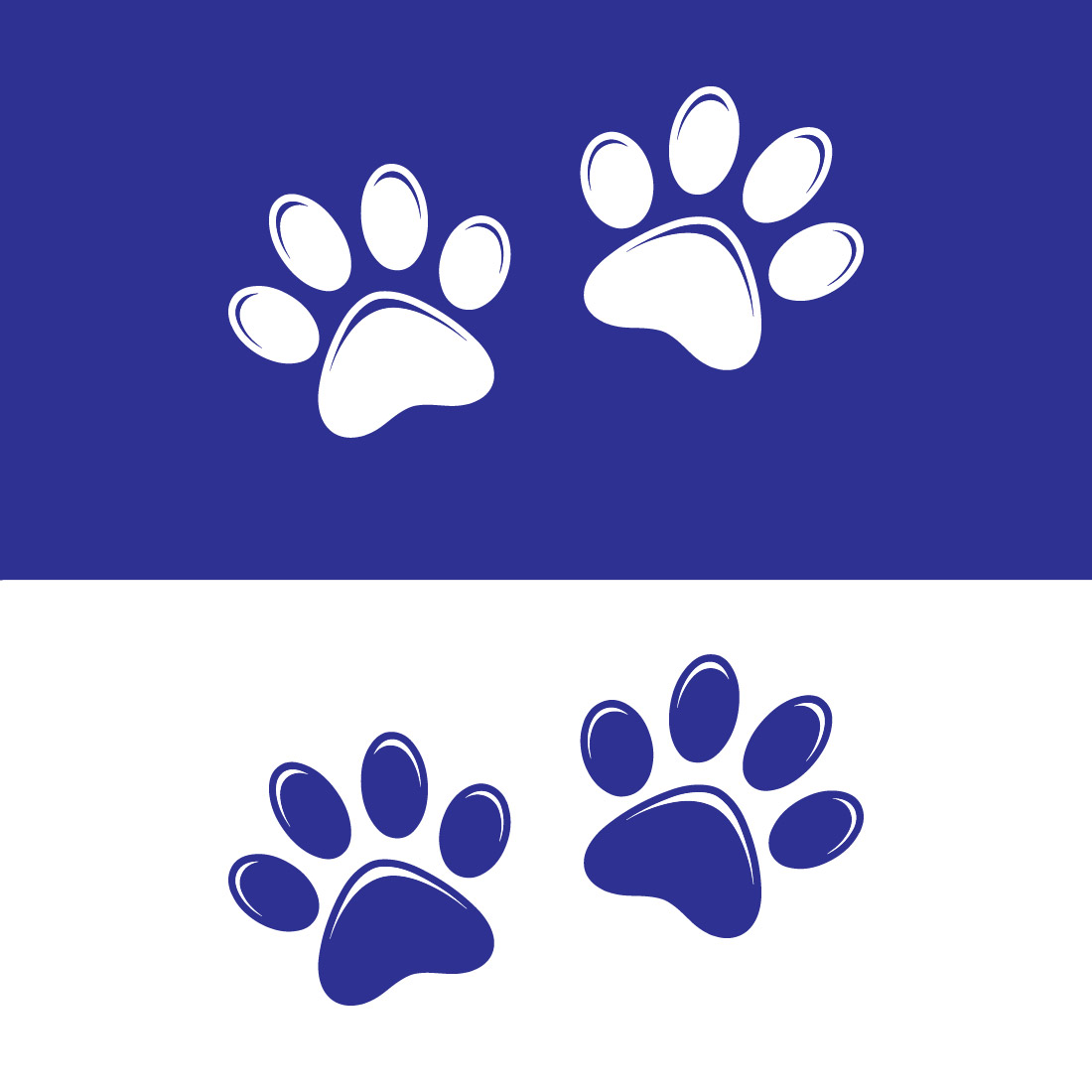 Dark Blue Paw Print