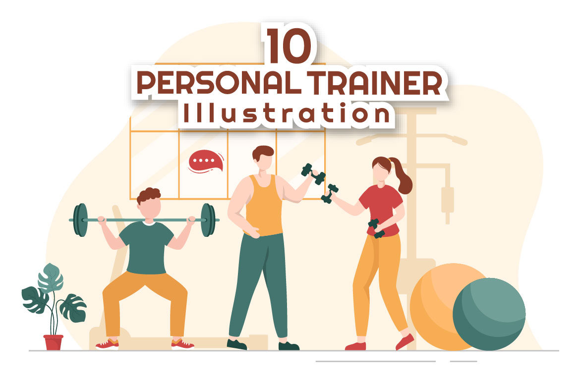 10 Personal Trainer or Sports Instructor Illustration - MasterBundles