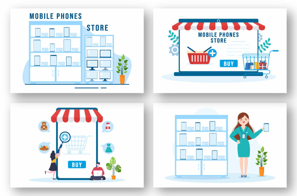 13 Mobile Phone Store Illustration - MasterBundles
