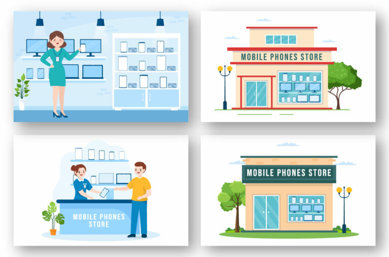 13 Mobile Phone Store Illustration - MasterBundles