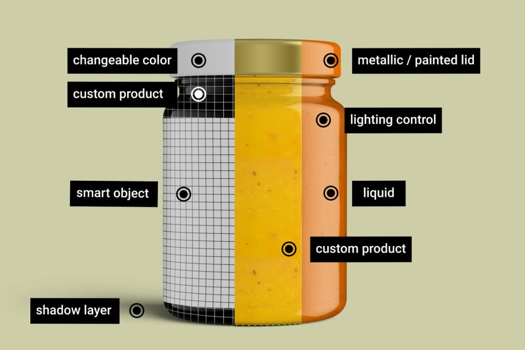 Pickle Sauce Honey Glass Jar Mockup – MasterBundles