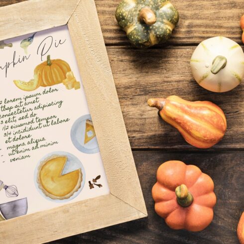 Pumpkin Pie Recipe Clipart | MasterBundles