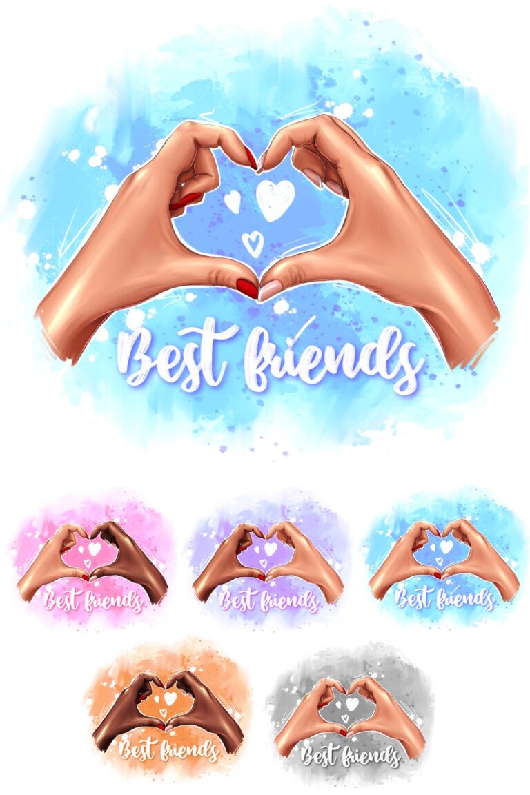 Best friend clipart, Hands girfrends - MasterBundles