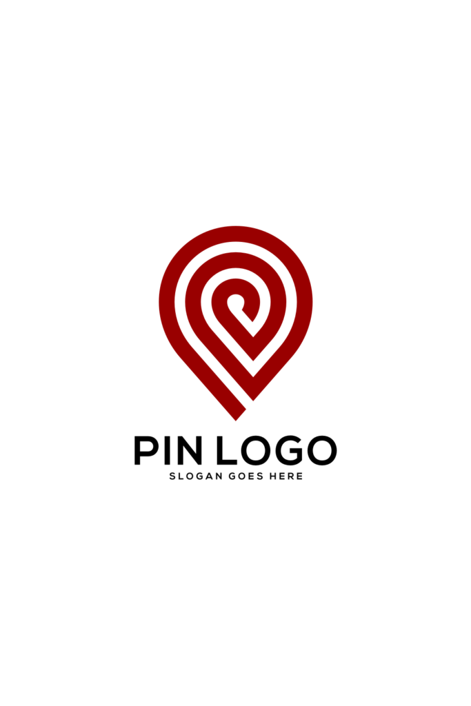 pin location out line logo vector design - MasterBundles