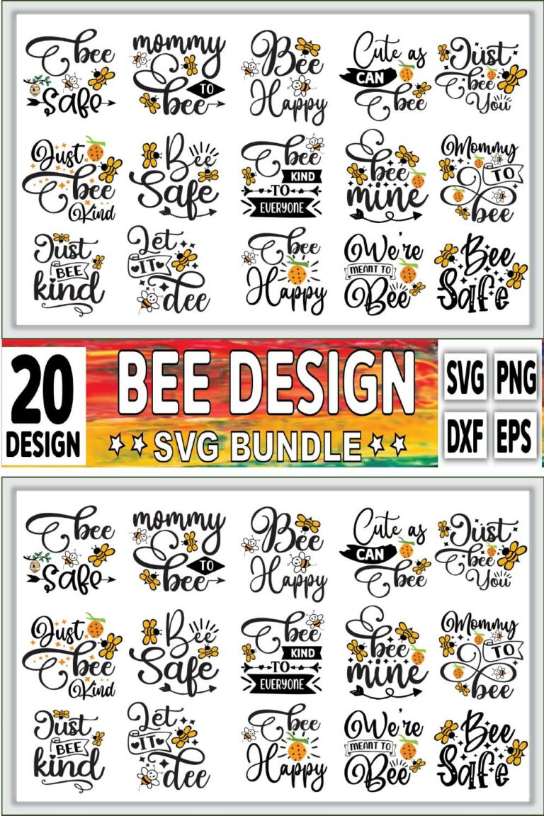 Bee SVG Design Bundle | MasterBundles