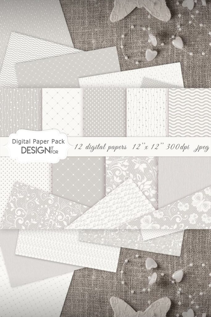 Wedding Digital Paper Pack, Wedding Patterns, Lace Papers – MasterBundles