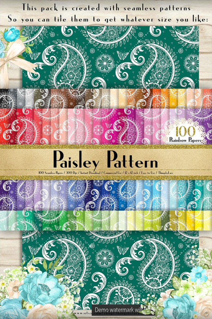 100 Seamless White Lace Paisley Digital Papers – MasterBundles