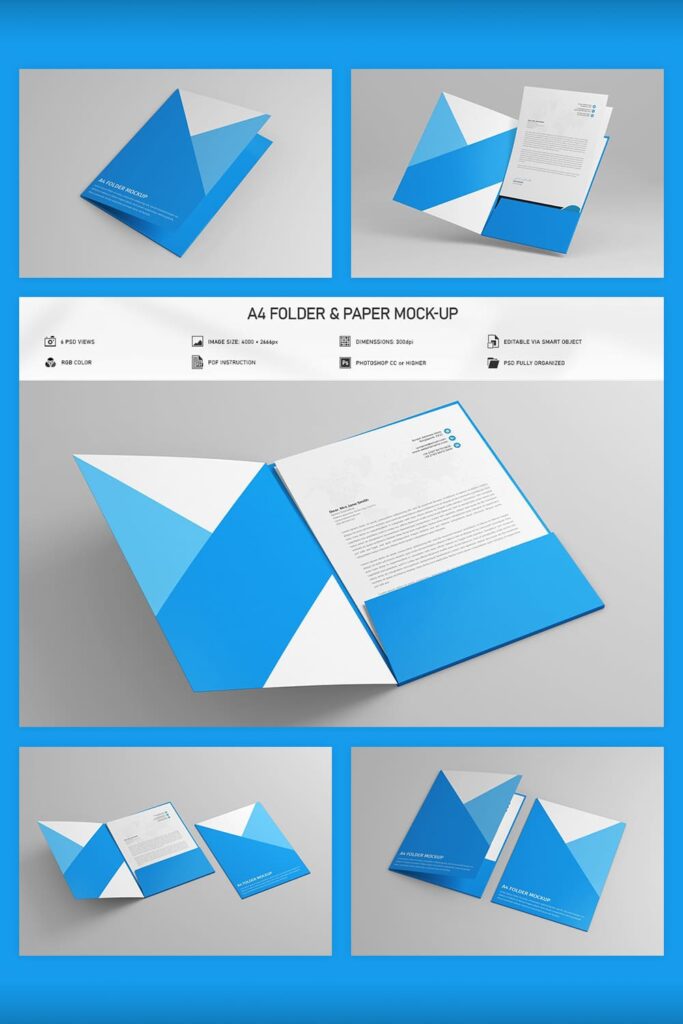 A4 Folder & Paper Mock-Up – MasterBundles
