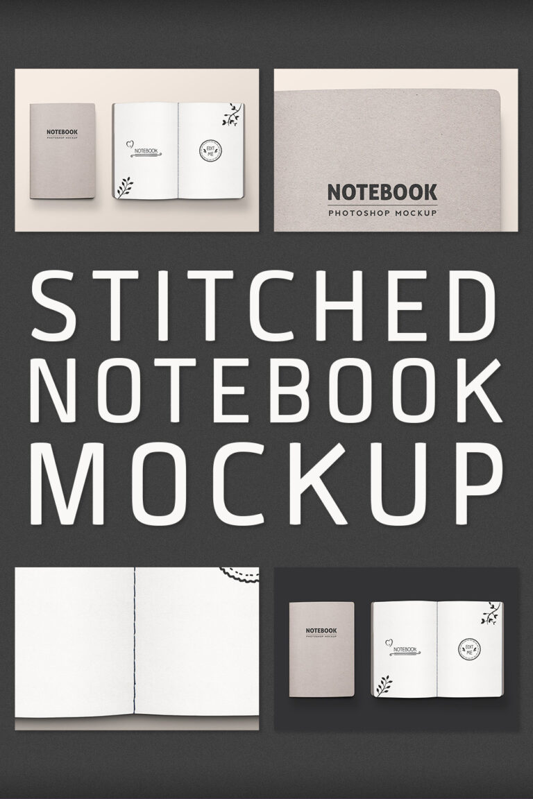 Stitched Notebook Mockup – MasterBundles