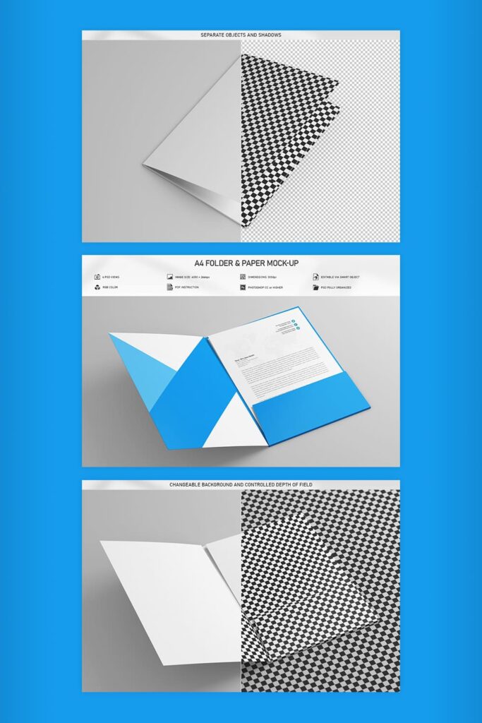 A4 Folder & Paper Mock-Up – MasterBundles