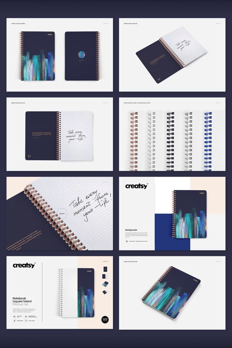 Notebook Mockup Set (Square Holes) – MasterBundles