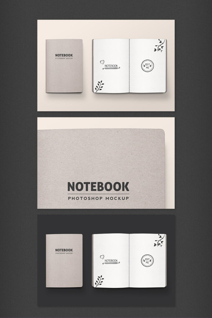 Stitched Notebook Mockup – MasterBundles