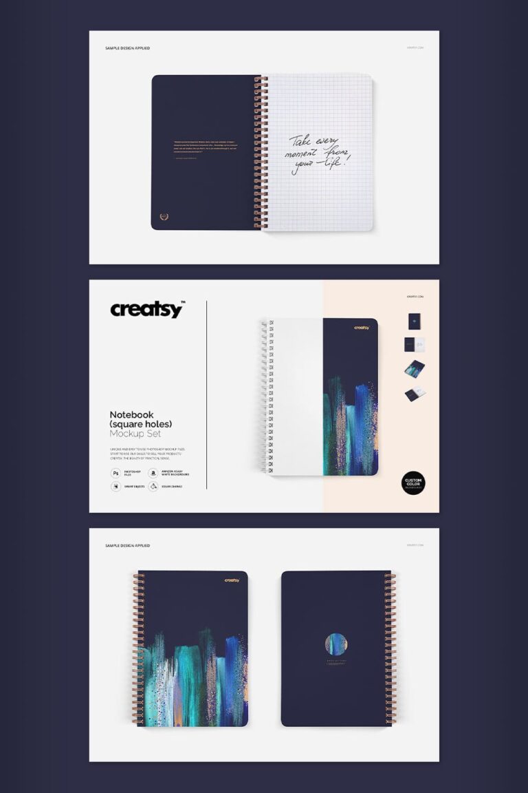 Notebook Mockup Set (Square Holes) – MasterBundles
