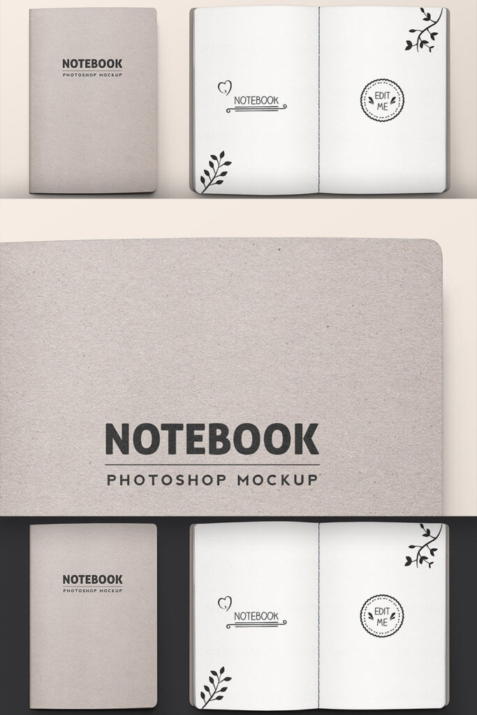 Stitched Notebook Mockup – MasterBundles
