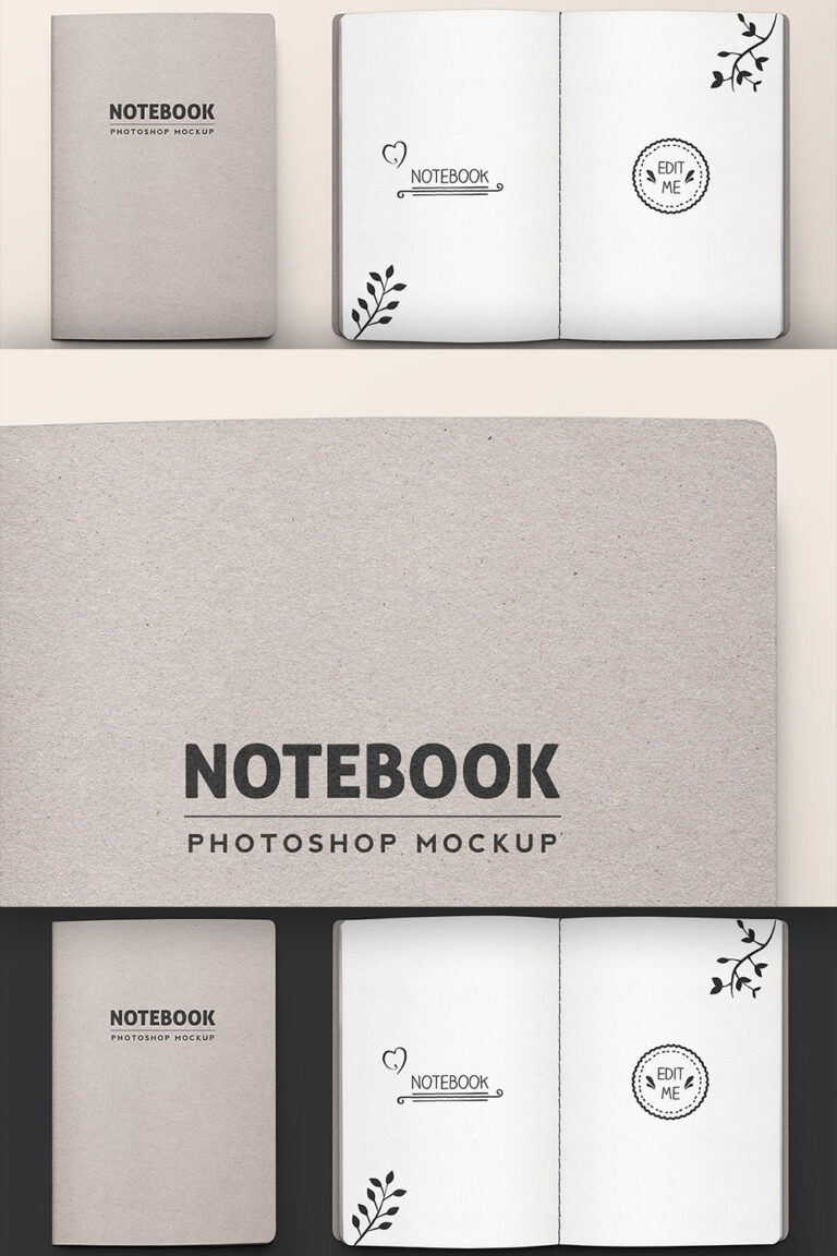 Stitched Notebook Mockup – MasterBundles