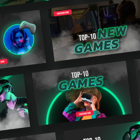 5 Youtube Gaming Thumbnail Templates | Master Bundles