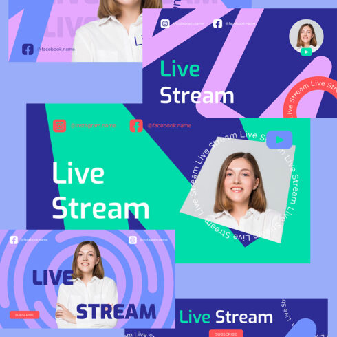 5 Youtube Live Stream Thumbnail Templates | MasterBundles
