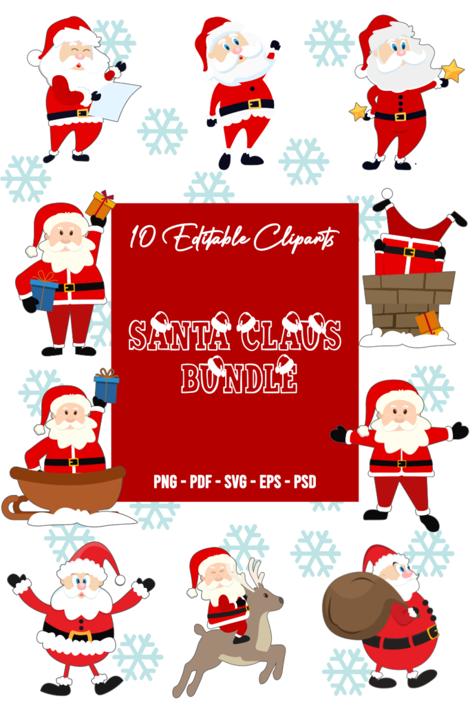 Santa Claus Bundle - 10 Cliparts - MasterBundles