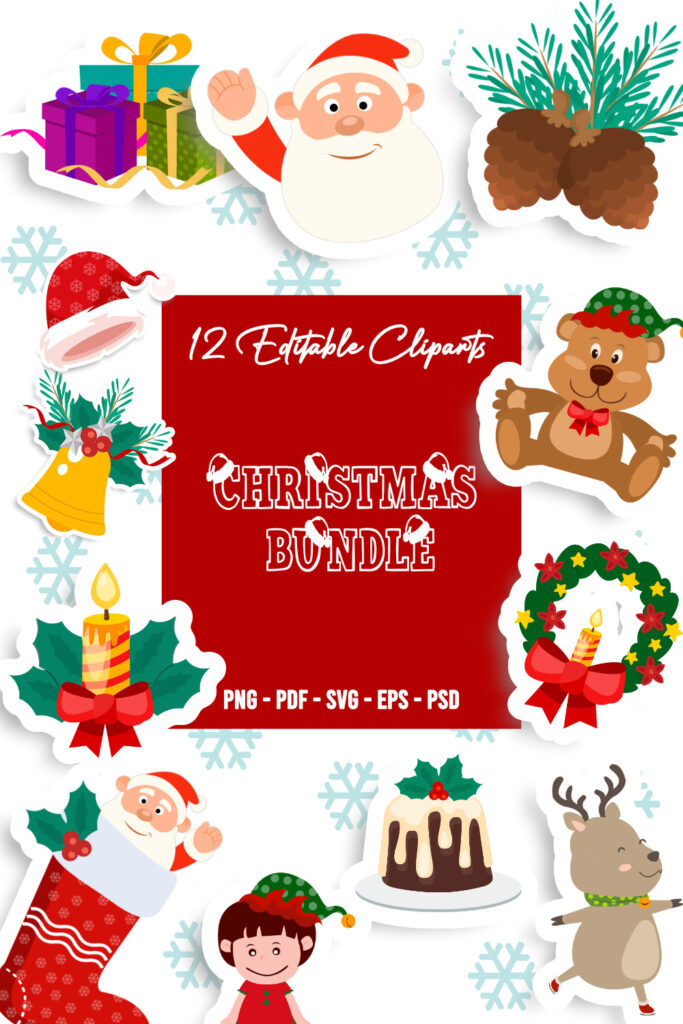Christmas Bundle – 12 Editable Cliparts - MasterBundles