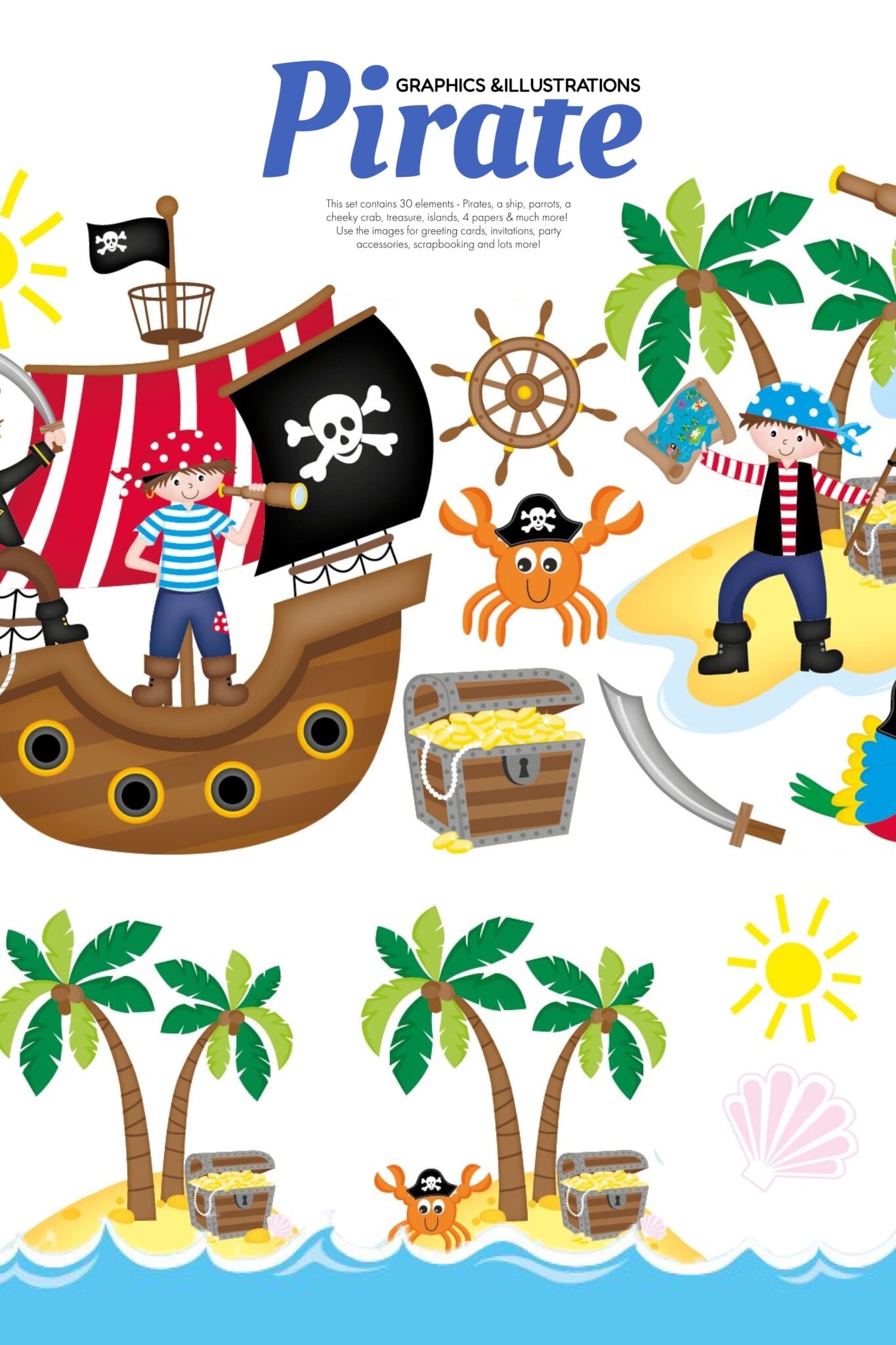 Pirate Clipart, Pirate Graphics & Illustrations, Pirate Ship ...