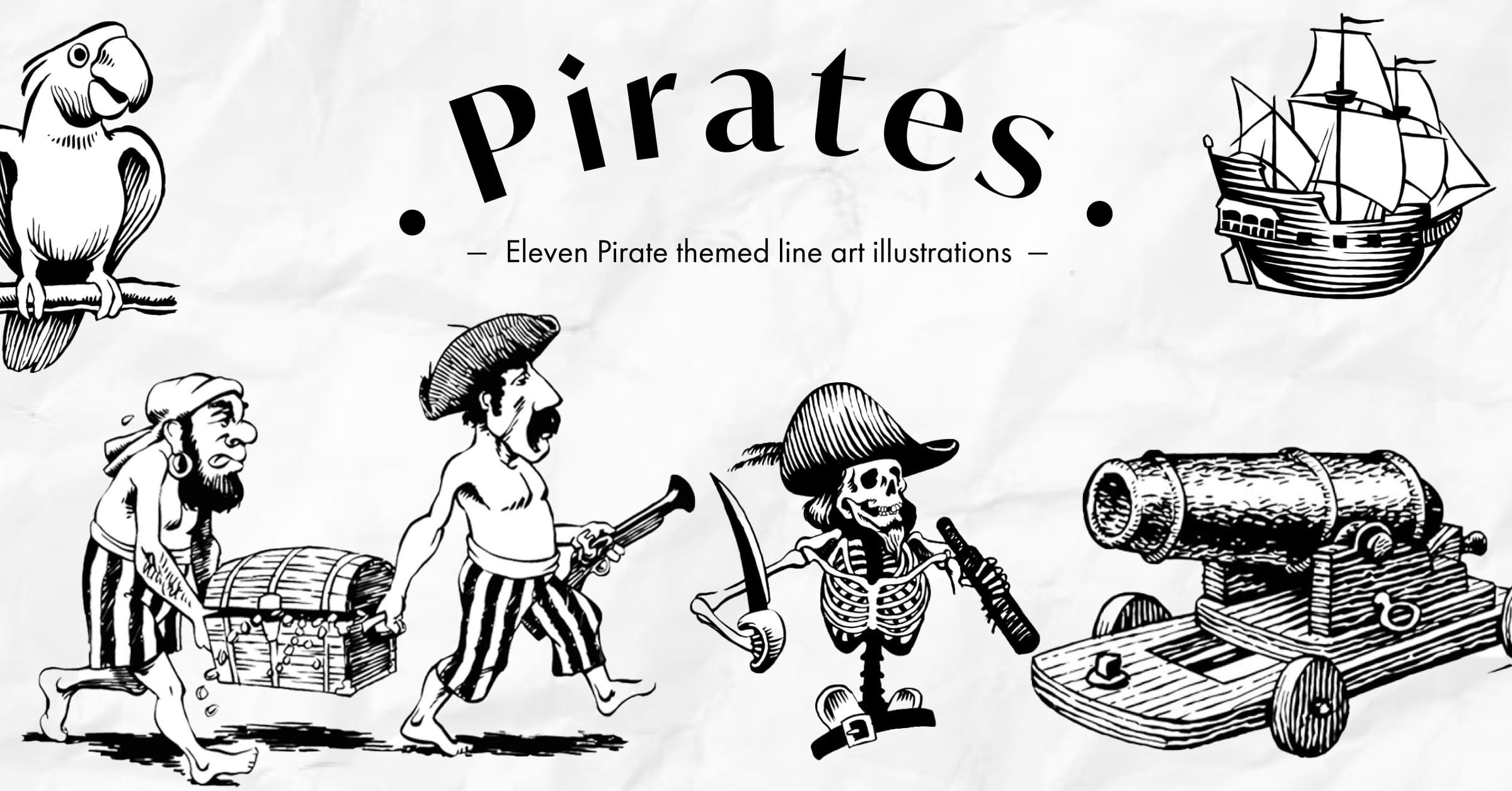 Pirates Line Art Illustrations – MasterBundles