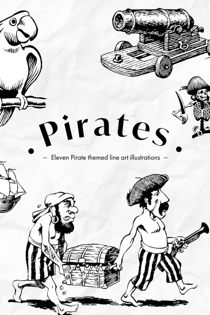 Pirates Line Art Illustrations – MasterBundles