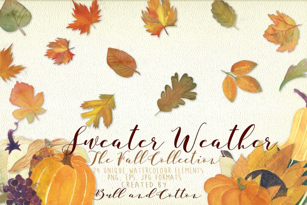 Sweater Weather Autumn Clipart – MasterBundles