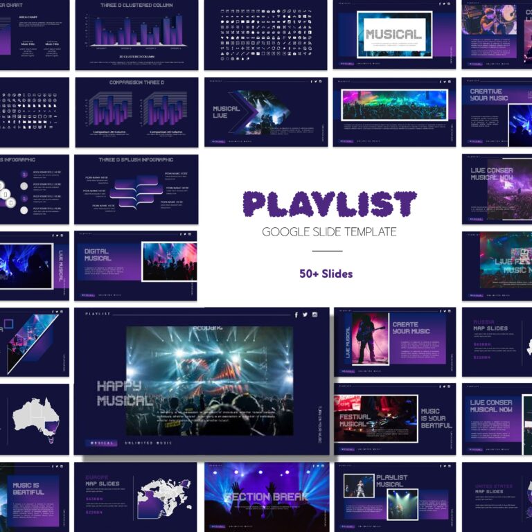 PLAYLIST Google Slide Template – MasterBundles