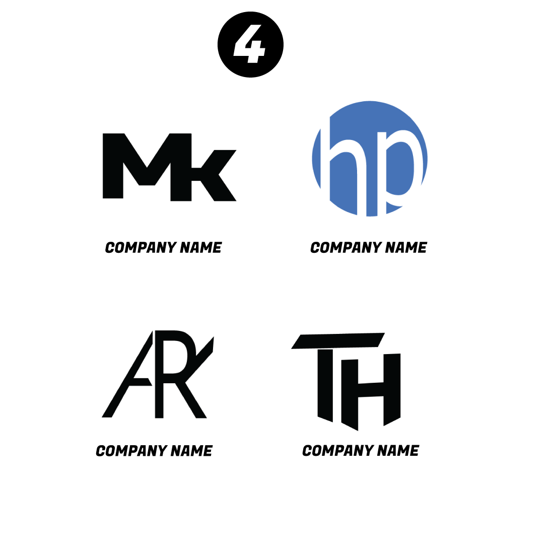 4 LETTER MARK LOGO - MasterBundles