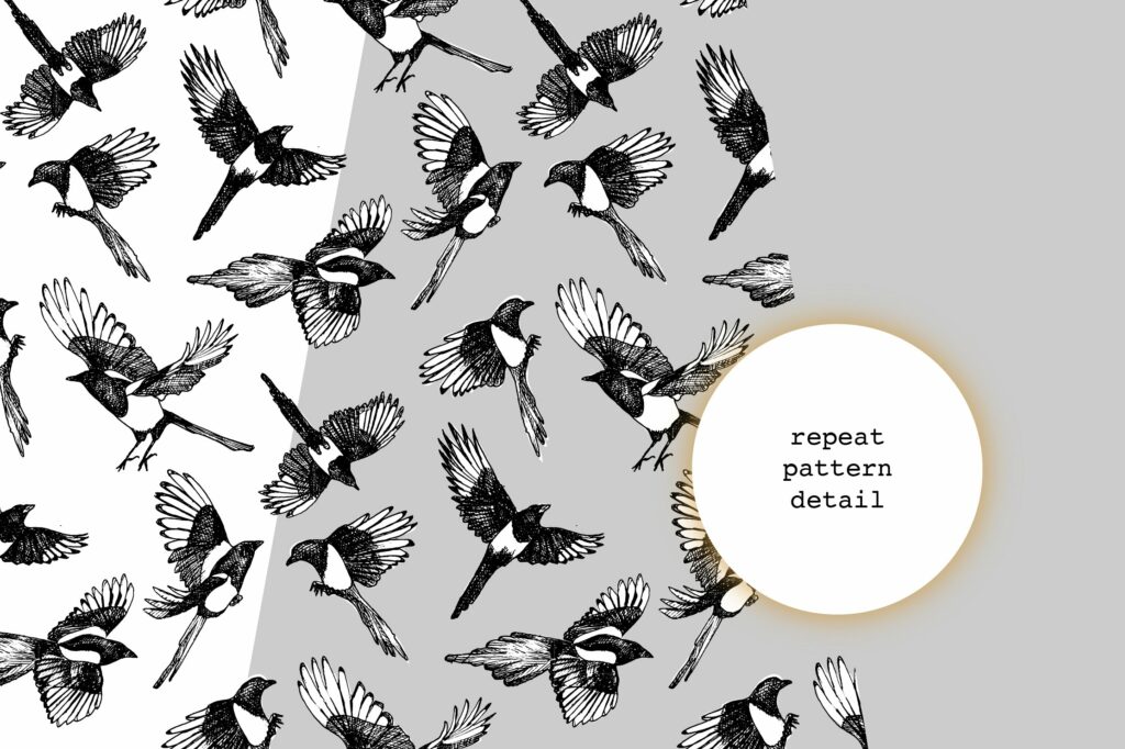 Magpie Clipart & Patterns – MasterBundles
