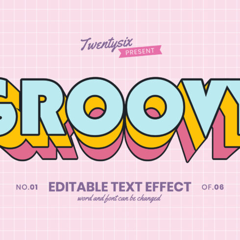 6 Retro Text Effect Style Editable for illustrator - Only $9 ...