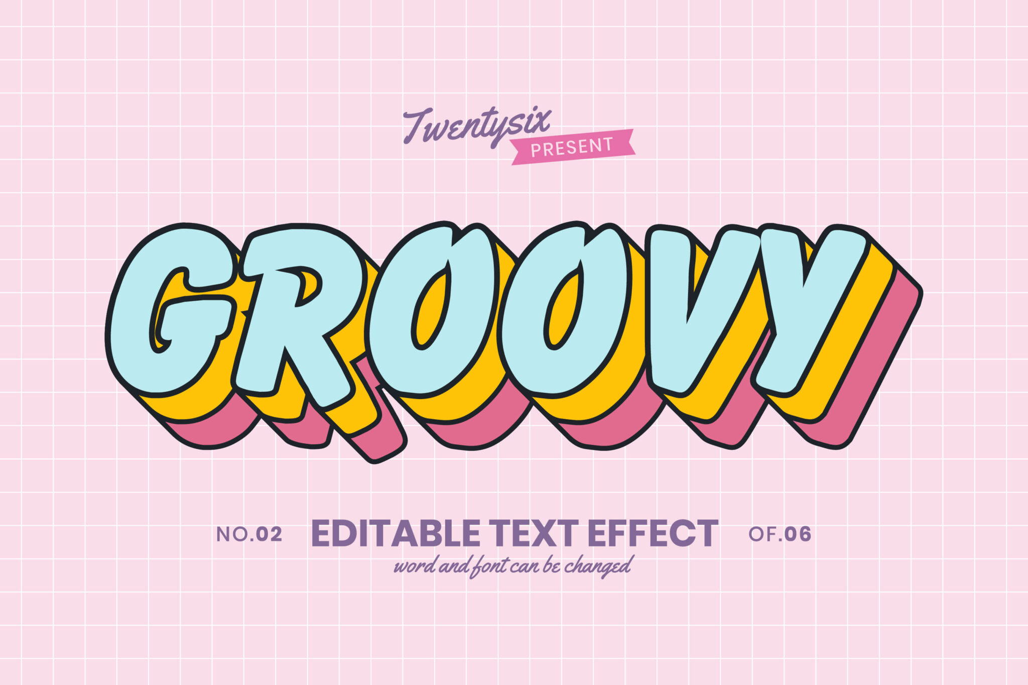 6 Retro Text Effect Style Editable for illustrator - Only $9 ...