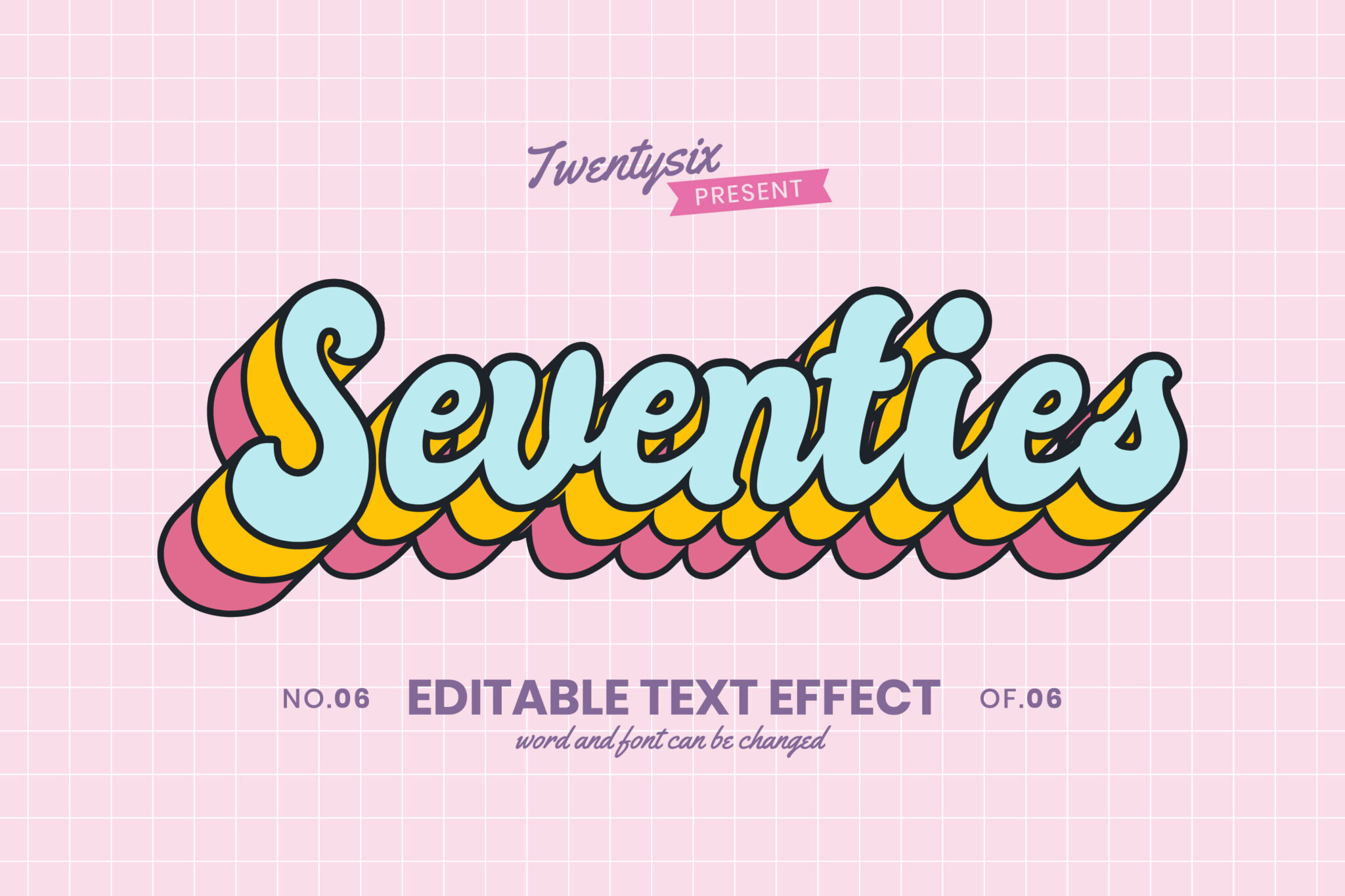 6 Retro Text Effect Style Editable for illustrator - Only $9 ...