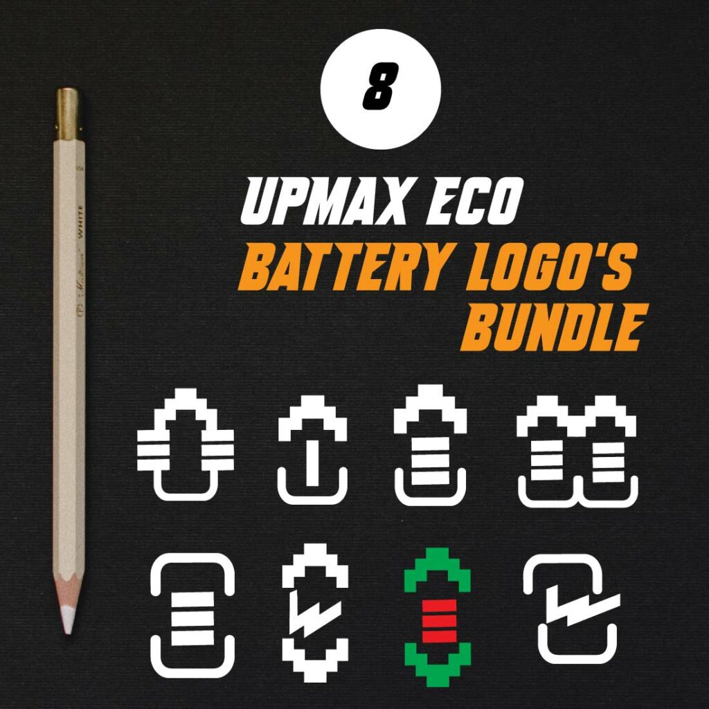 8 Eco Battery logo templates - only $11 - MasterBundles