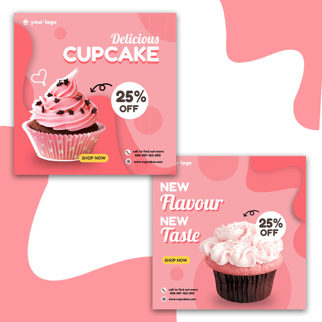 Cupcakes Social Media post Bundle - MasterBundles