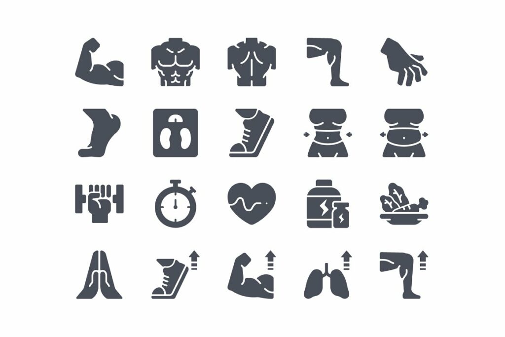 20 Fitness Icon Set – MasterBundles